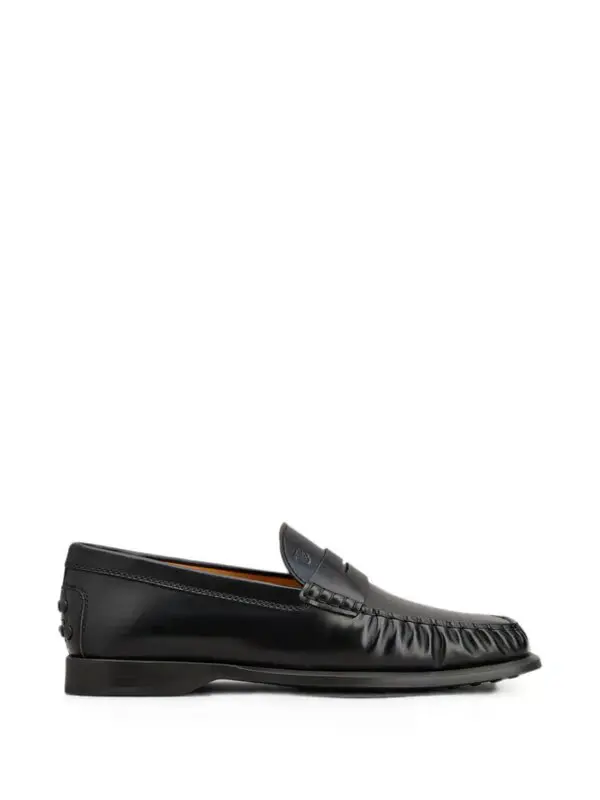 TOD'S Leather Loafers With Embossed Outsole