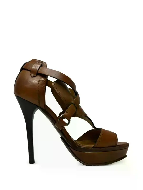 Ralph Lauren Strappy Platform Stiletto Sandals - Brown