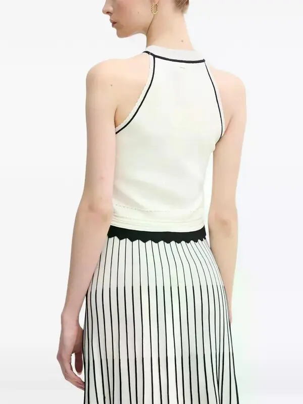 GAUDI Racerback Top With Contrasting Trim - Neutrals