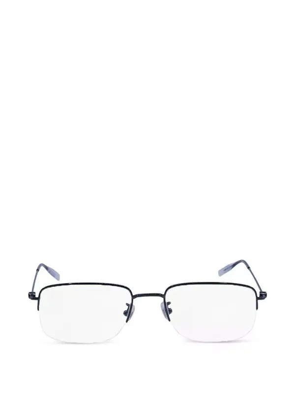 Montblanc Rectangle Semi-rimless Eyeglasses - Black