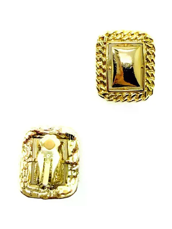 JENNIFER GIBSON JEWELLERY 1980s Rectangular Motif Clip-on Earrings
