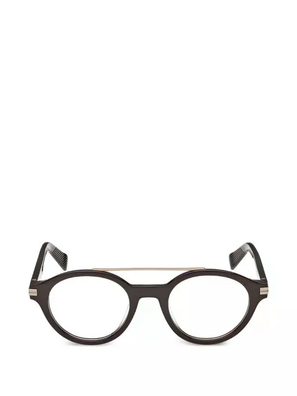 Zegna Round Frame Eyeglasses - Brown