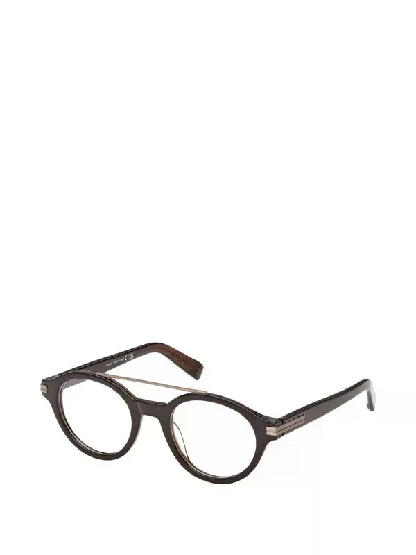 Zegna Round Frame Eyeglasses - Brown