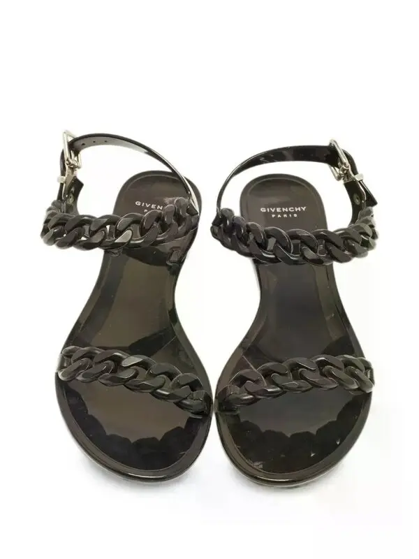 Givenchy Chain Detail Flat Sandals - Black