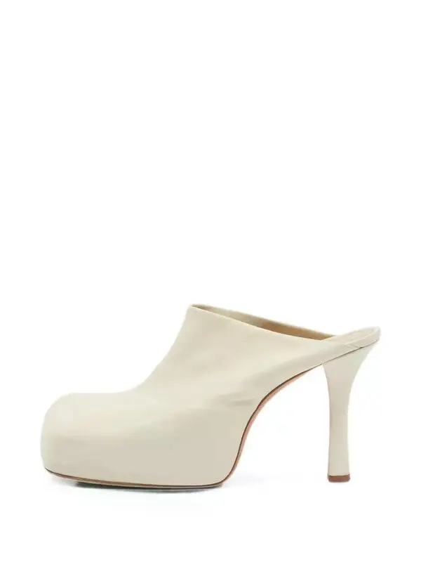 Bottega Veneta Cream Leather Dot Heeled Mules - Neutrals