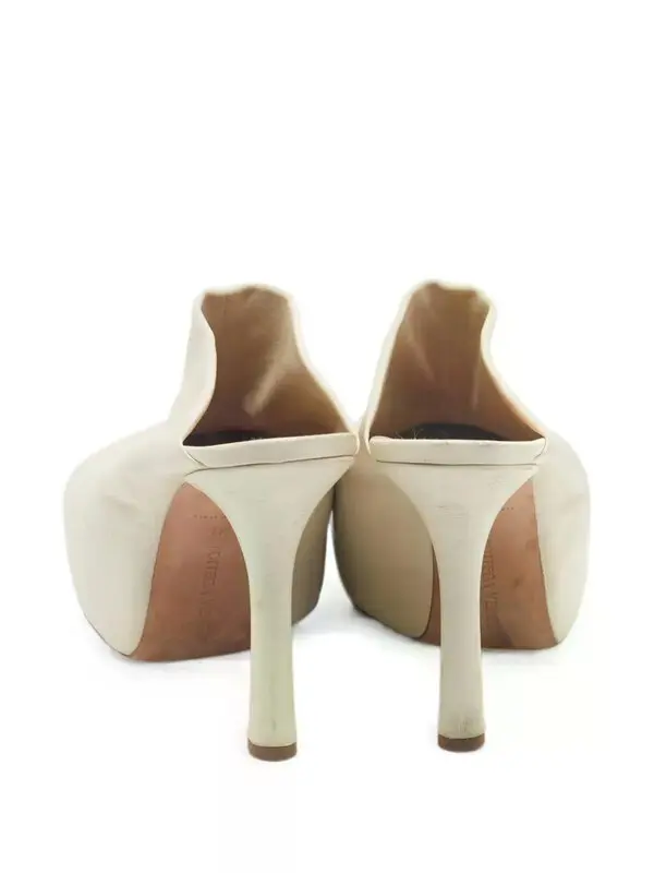 Bottega Veneta Cream Leather Dot Heeled Mules