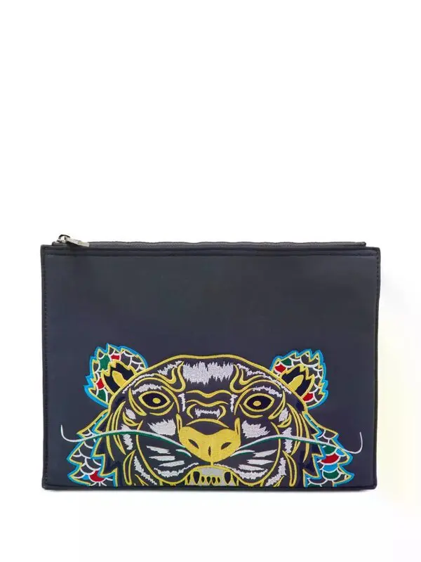 Kenzo Tiger Embroidered Pouch - Grey