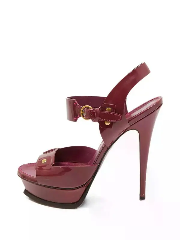 Saint Laurent Ankle Strap Platform Sandals - Red