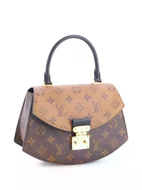 LOUIS VUITTON Tilsitt Top Handle Bag Reverse Monogram Canvas Crossbody Bag - Black