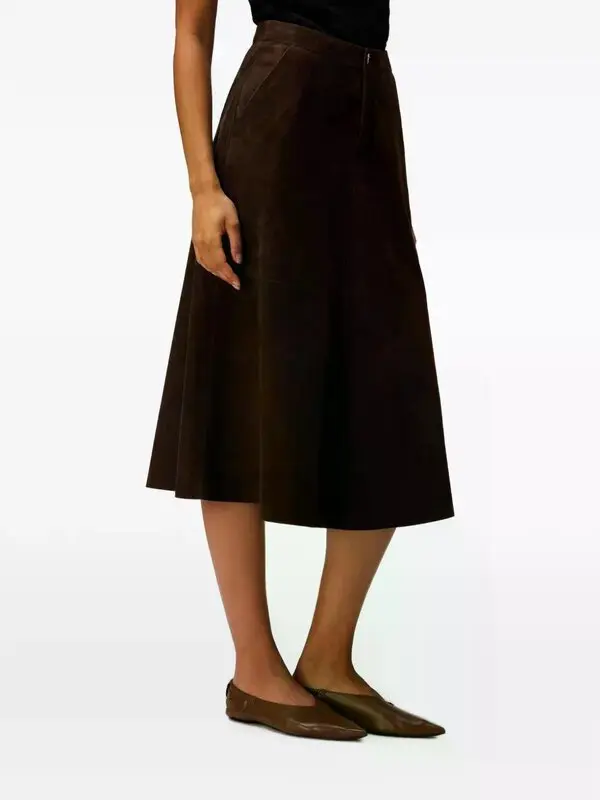 RETORI Retro Suede Midi Skirt