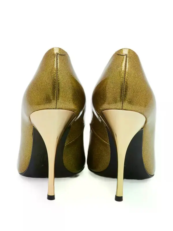 GIUSEPPE ZANOTTI Patent Leather Pointed Toe Stiletto Pumps - Gold