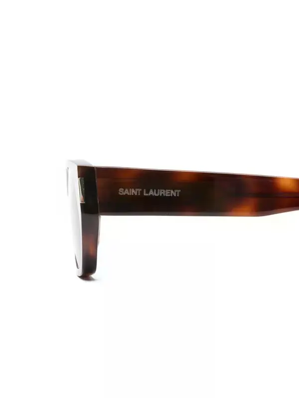 Saint Laurent Tortoiseshell-effect Rectangle-frame Sunglasses