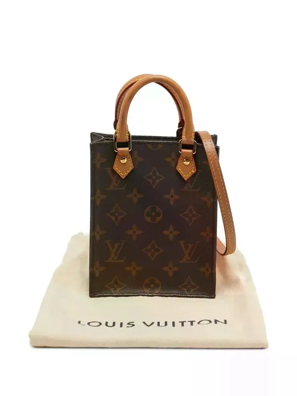 LOUIS VUITTON Petit Sac Plat Monogram Tote Bag - Brown