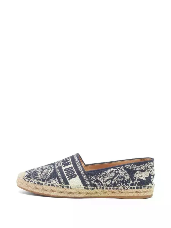 Dior Granville Flat Espadrilles With Oblique Motif - Blue
