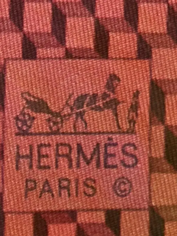 Hermès Geometric Pattern Neck Tie - Red