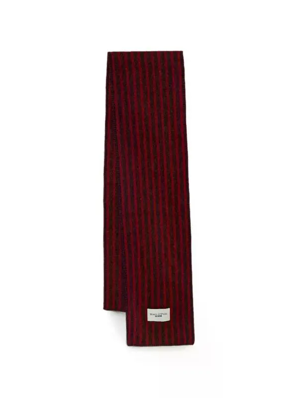 Marc O'polo Striped Wool Scarf - Red