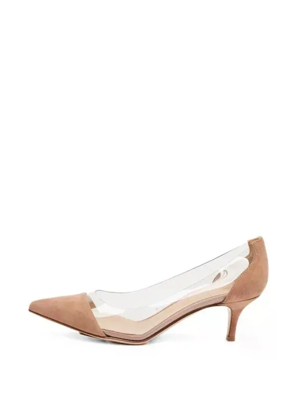 GIANVITO ROSSI Plexi Pointed-toe Pumps - Neutrals