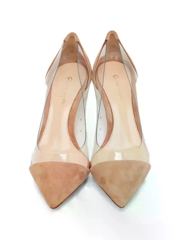 GIANVITO ROSSI Plexi Pointed-toe Pumps - Neutrals