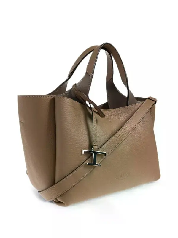TOD'S Grained Leather Tote Bag - Neutrals