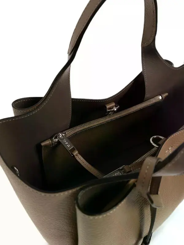 TOD'S Grained Leather Tote Bag - Neutrals