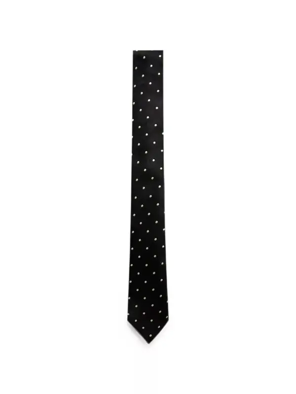 TOM FORD Polka-dot Silk Neck Tie - Black