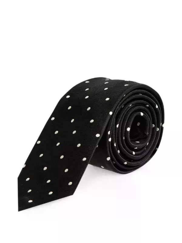 TOM FORD Polka-dot Silk Neck Tie - Black