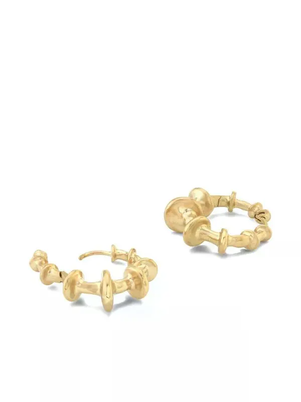 Vram Yellow Mini Hoop Earrings With Spheres