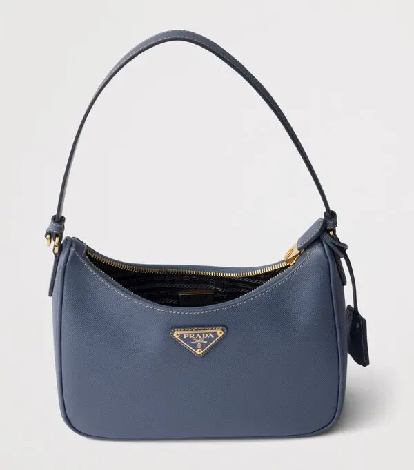 Prada Mini Saffiano Leather Re-edition 2005 Top-handle Bag - Blue