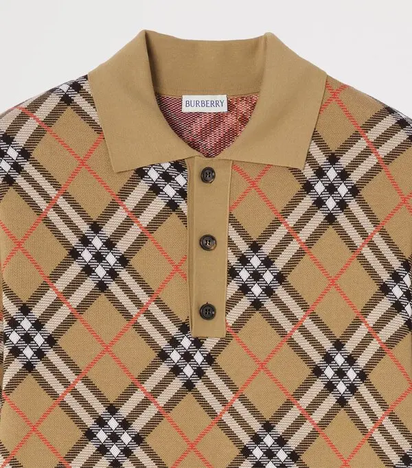 Burberry Check Polo Shirt - Beige