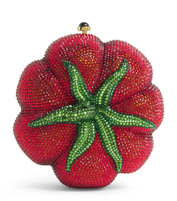 Judith Leiber Embellished Tomato Clutch Bag - Red