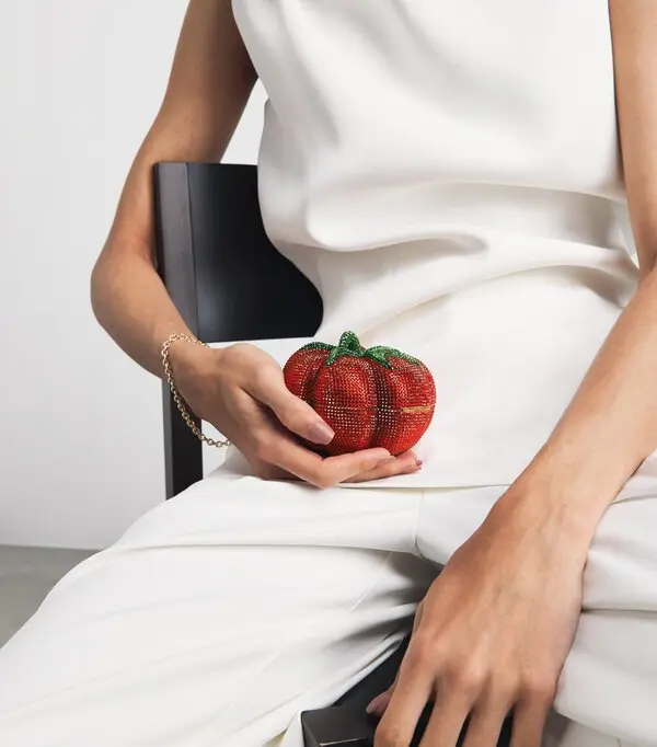 Judith Leiber Embellished Tomato Clutch Bag