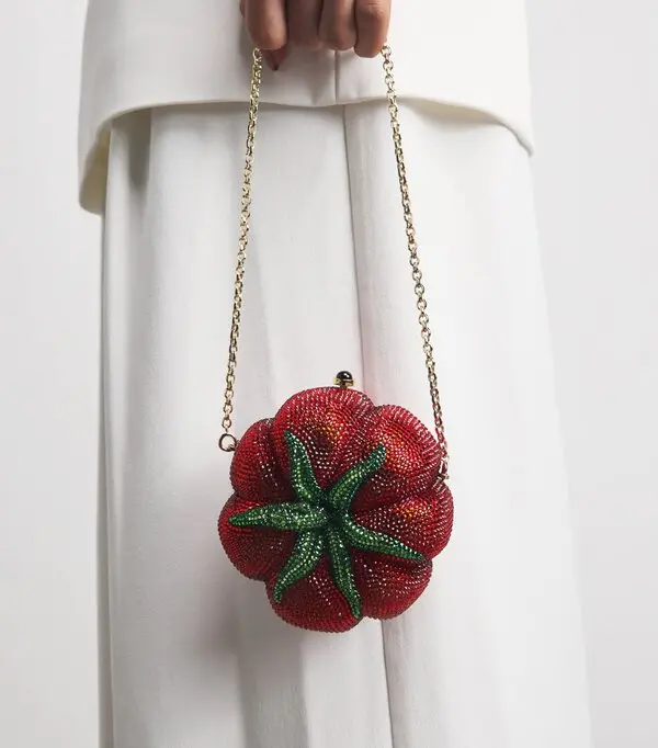 Judith Leiber Embellished Tomato Clutch Bag