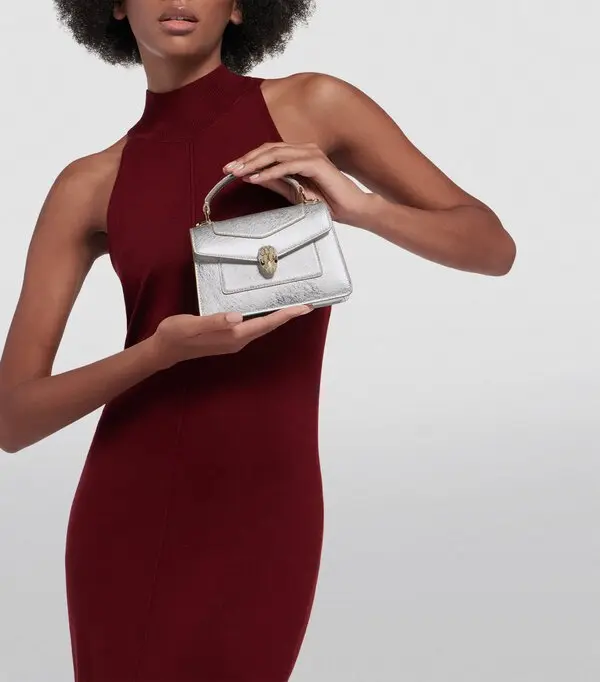 BVLGARI Mini Metallic Serpenti Forever Top-handle Bag