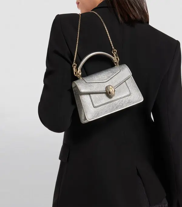 BVLGARI Mini Metallic Serpenti Forever Top-handle Bag