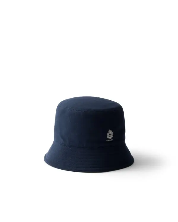 Prada Old Piqué Bucket Hat - Navy