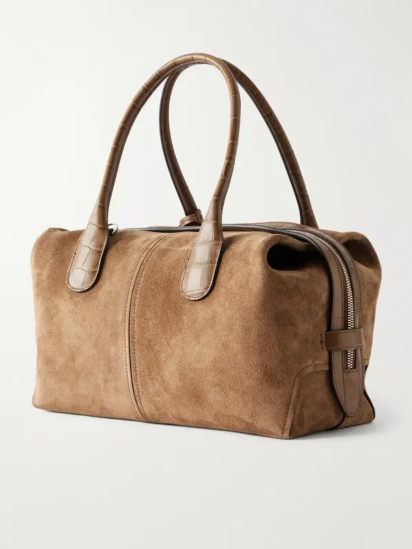 TOD'S Bauletto Suede And Leather Shoulder Bag