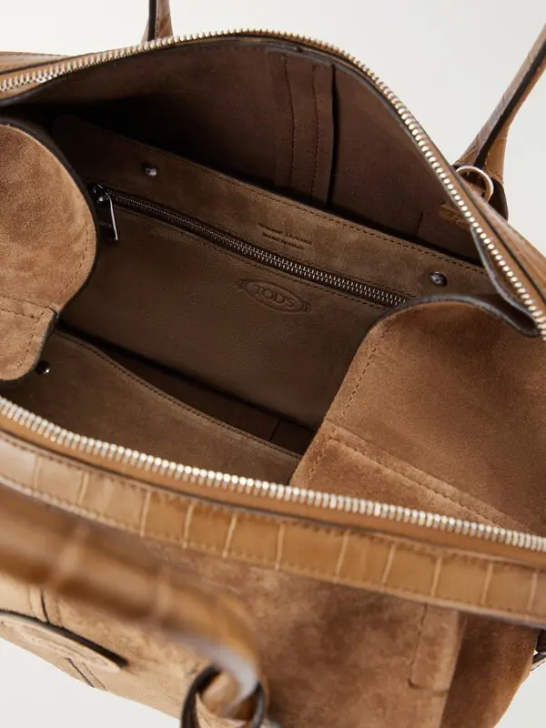 TOD'S Bauletto Suede And Leather Shoulder Bag