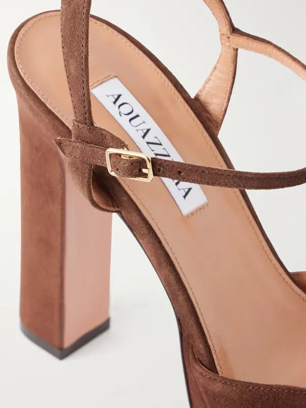 AQUAZZURA Amira 110 Suede Platform Pumps