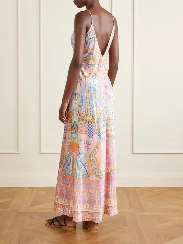 Camilla Printed Silk-satin Maxi Dress