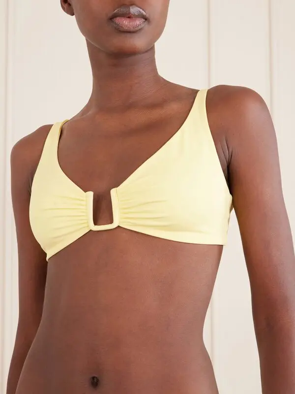 AWAY THAT DAY Palma Gathered Bikini Top - Yellow