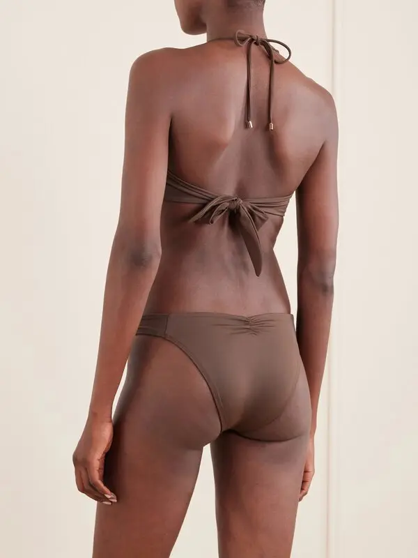 AWAY THAT DAY Sorrento Embellished Bikini Top - Brown
