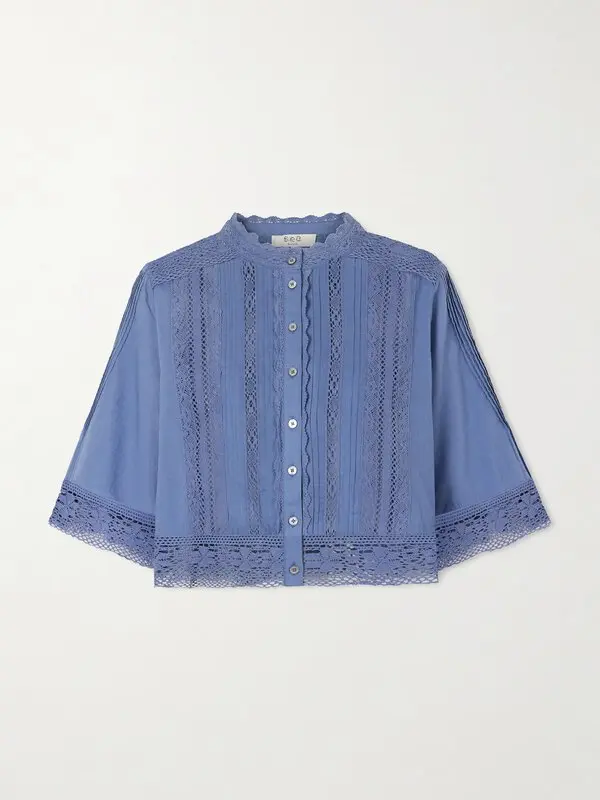 Sea Pippa Crochet-trimmed Cotton Blouse