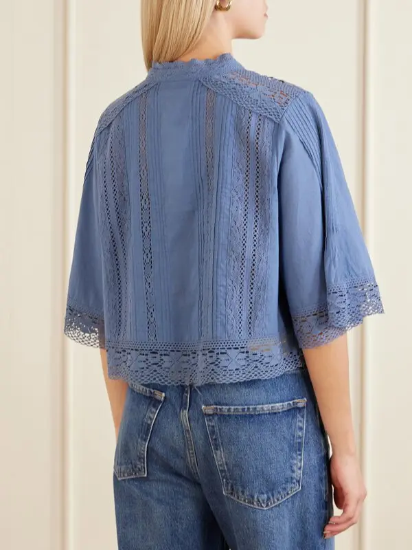 Sea Pippa Crochet-trimmed Cotton Blouse