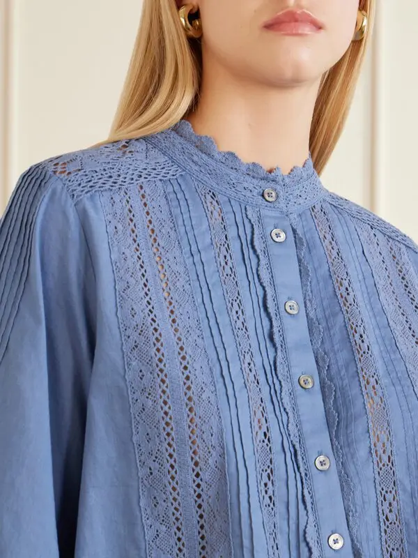 Sea Pippa Crochet-trimmed Cotton Blouse