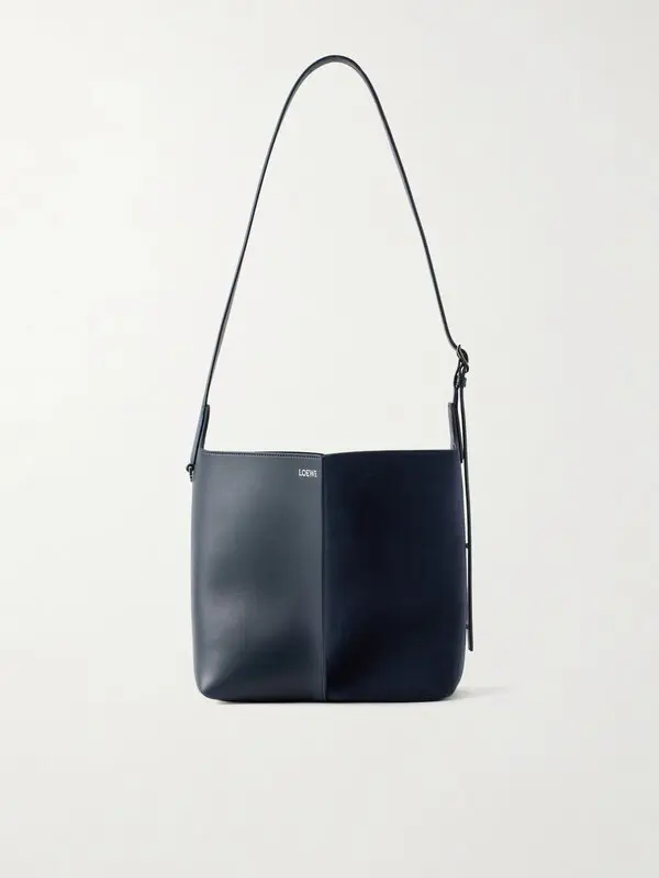 Loewe Bilbao Suede And Leather Tote - Blue