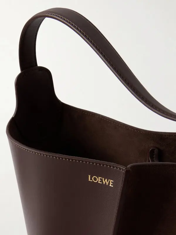 Loewe Bilbao Suede And Leather Tote - Brown