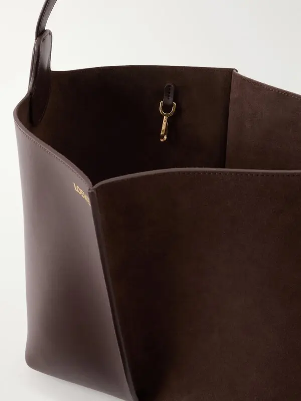 Loewe Bilbao Suede And Leather Tote - Brown