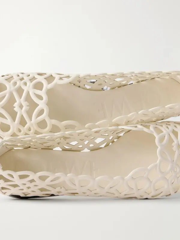 Loewe Petal Anagram Leather Ballet Flats - White