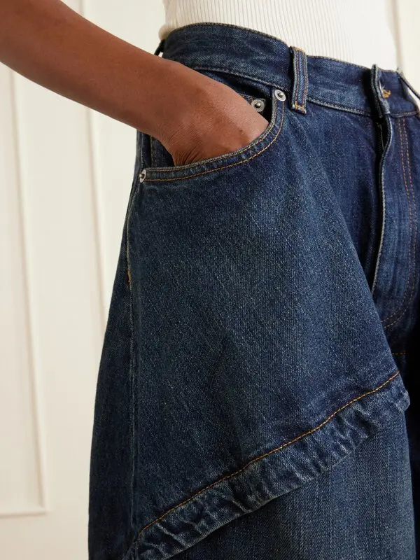 Loewe Tiered Mid-rise Wide-leg Jeans