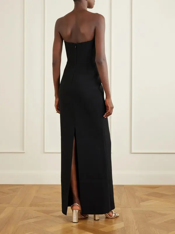 Rebecca Vallance Alexandrite Embellished Strapless Cady Gown - Black
